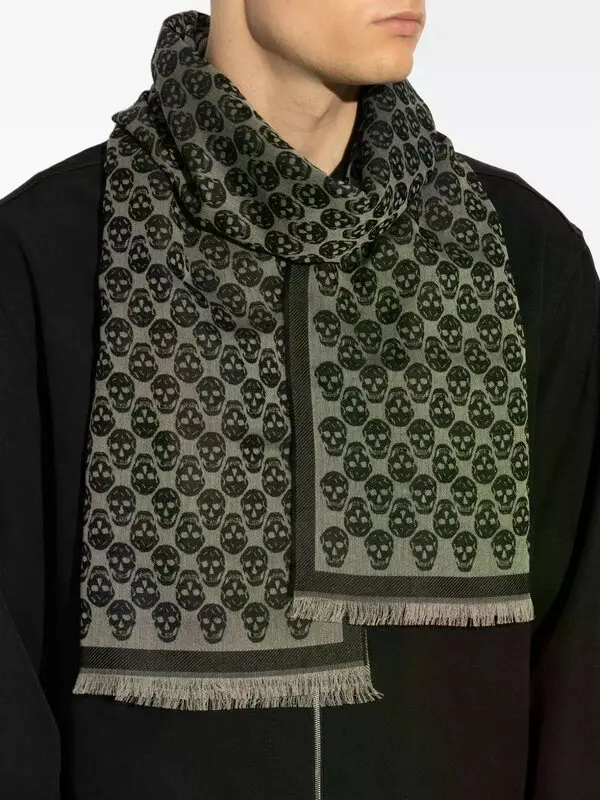 Alexander McQueen Skull-patterned Fringed Scarf