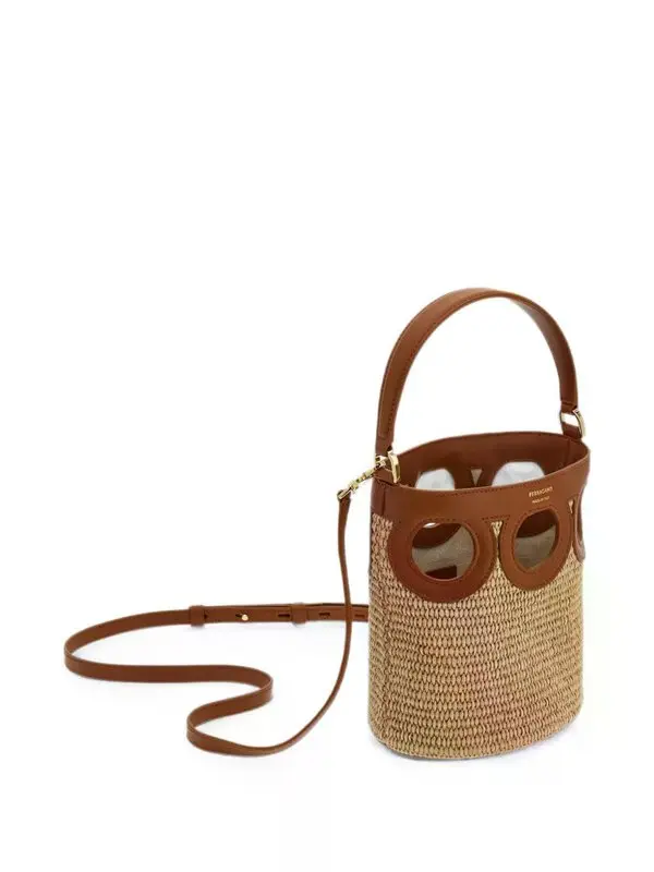 FERRAGAMO Gancini Cut-out Bucket Bag