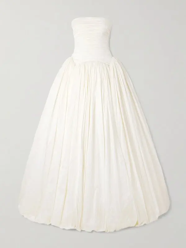 DANIELLE FRANKEL Strapless Taffeta Gown