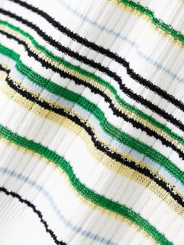 Veronica Beard Carlin Striped Ribbed-knit Tank