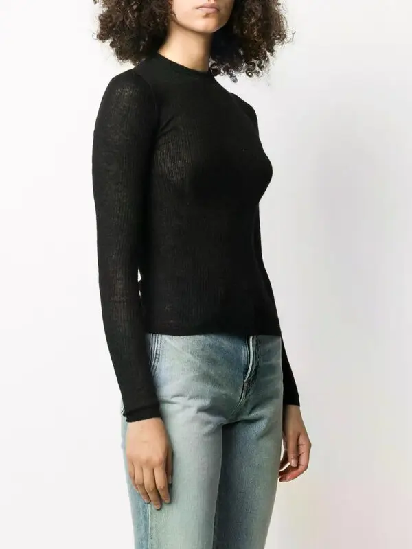 Saint Laurent Ribbed Wool-mohair Blend Top