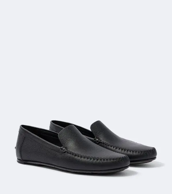 Manolo Blahnik Leather Loafers - Black