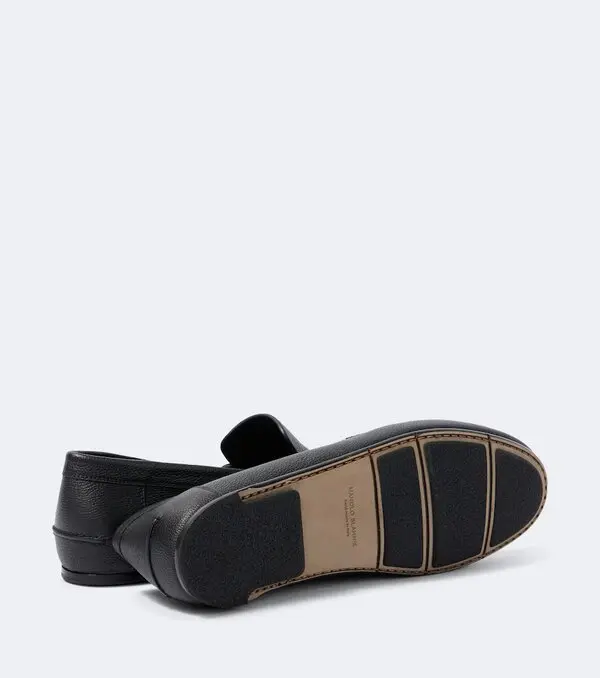 Manolo Blahnik Leather Loafers - Black