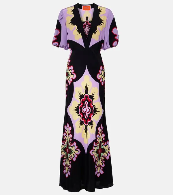 La DoubleJ Marlene Silk Crepe De Chine Maxi Dress - Multicoloured