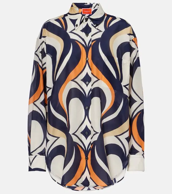 La DoubleJ Jive Macro Printed Cotton Silk Shirt - Multicoloured