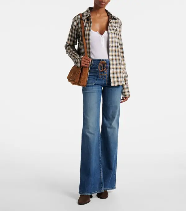 NILI LOTAN Florence Mid-rise Flared Jeans In Classic Wash