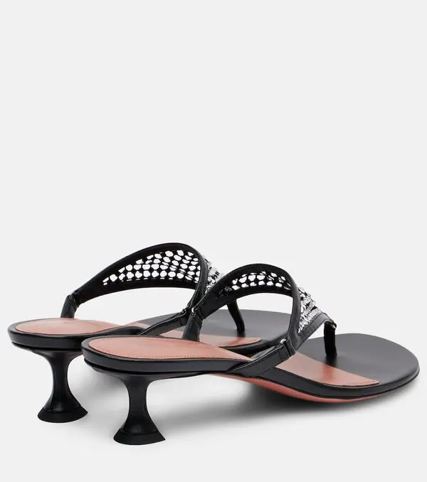 Amina Muaddi Cameron Embellished Thong Sandals