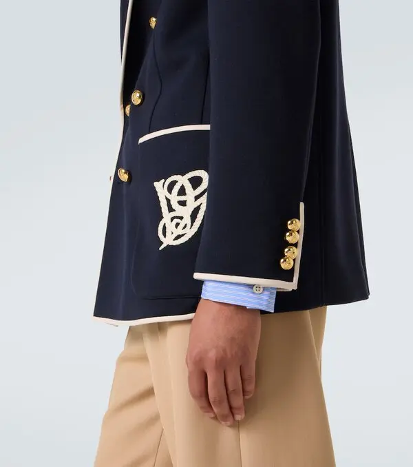 Valentino Garavani Wool Jersey Double-breasted Blazer