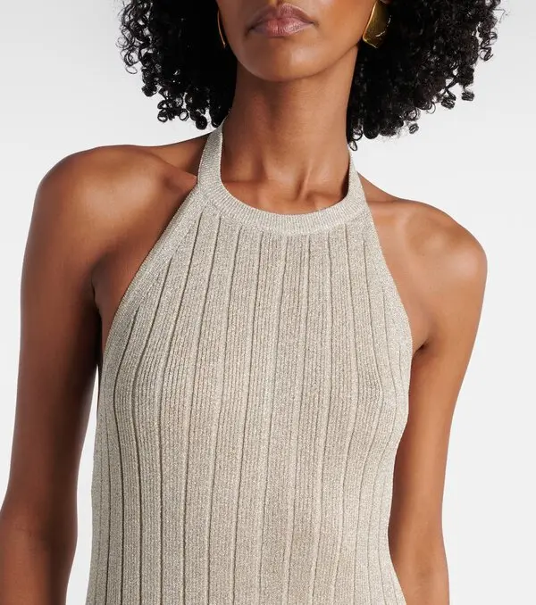 TOM FORD Ribbed-knit Halterneck Maxi Dress