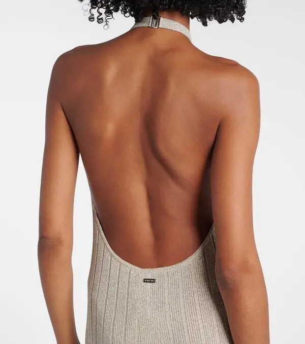TOM FORD Ribbed-knit Halterneck Maxi Dress