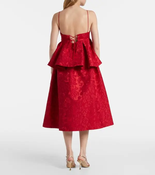 La DoubleJ Satine Jacquard Midi Dress