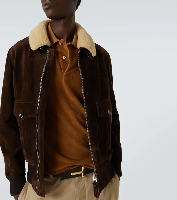 TOM FORD Cotton-blend Terry Polo Shirt - Brown