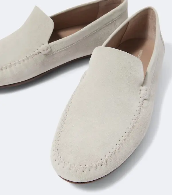 Manolo Blahnik Alder Suede Loafers - Grey