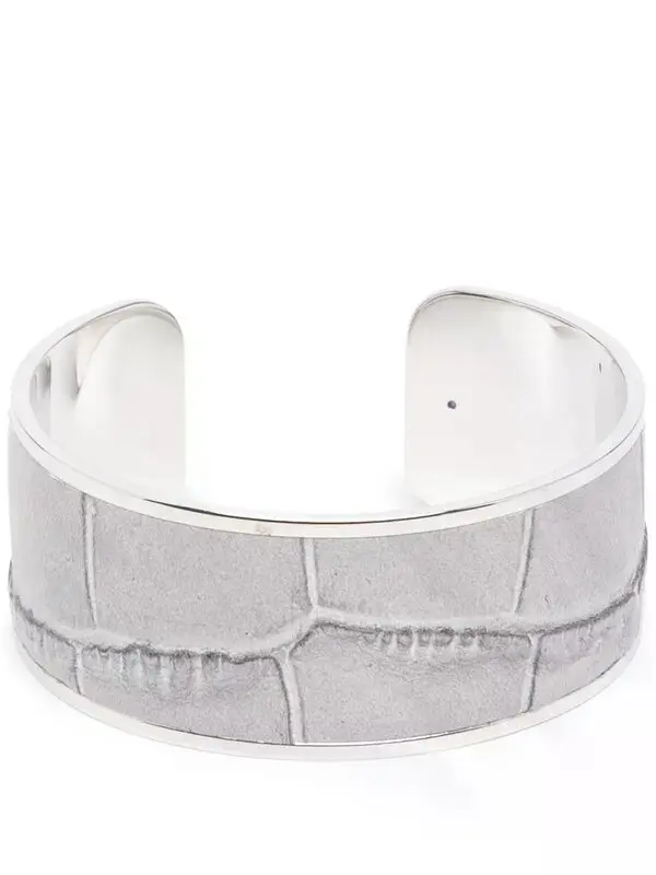 PINETTI Crocodile-embossed Napkin Ring - Grey
