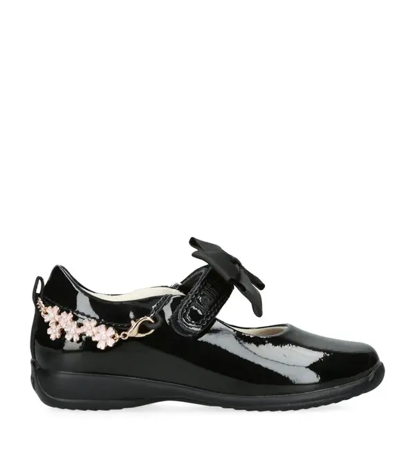 LELLI KELLY Patent Leather Ophelia Shoes With Bow And Chain Detailing