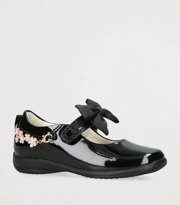 LELLI KELLY Patent Leather Ophelia Shoes With Bow And Chain Detailing