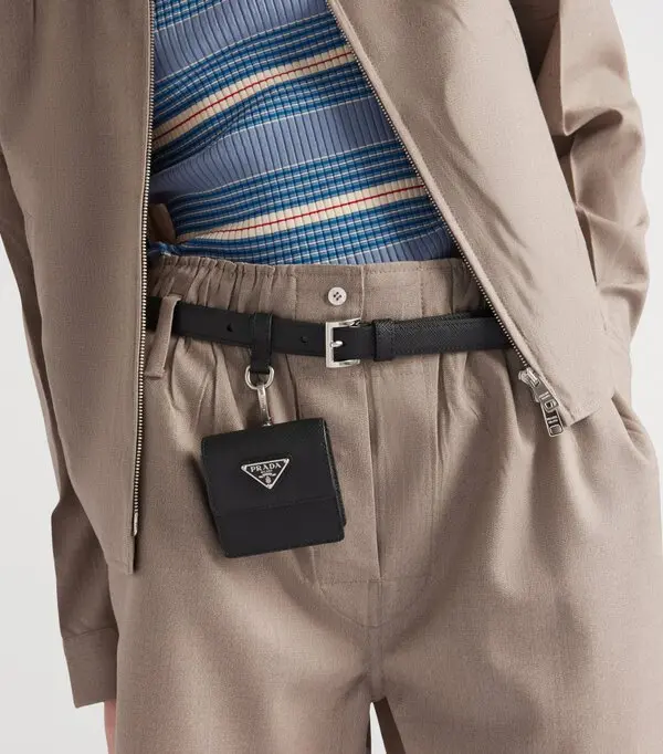 Prada Saffiano Leather Belt With Pouch