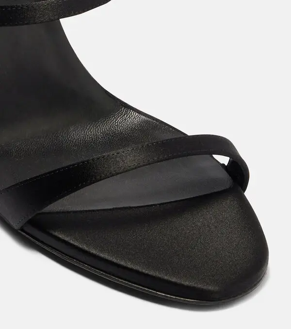 Magda Butrym Floral Appliqué Satin Heeled Sandals