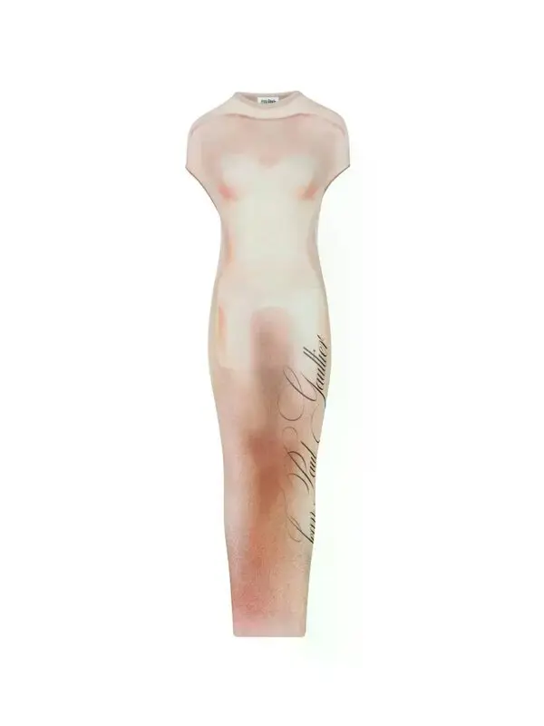 JEAN PAUL GAULTIER Silhouette Print Maxi Dress