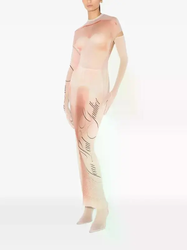 JEAN PAUL GAULTIER Silhouette Print Maxi Dress