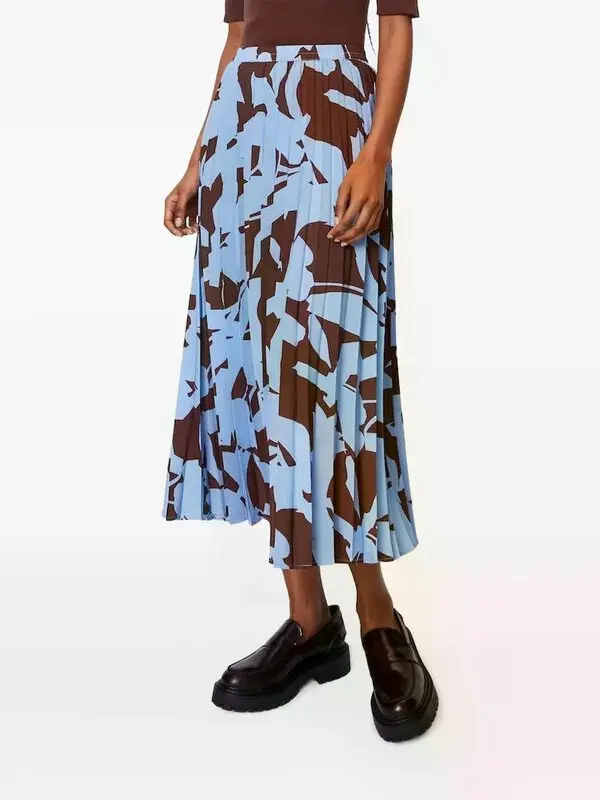 Marc O'polo Abstract Print Pleated Midi Skirt