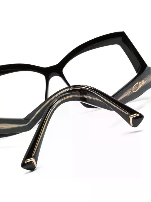 Cazal Geometric Frame Eyeglasses - Black
