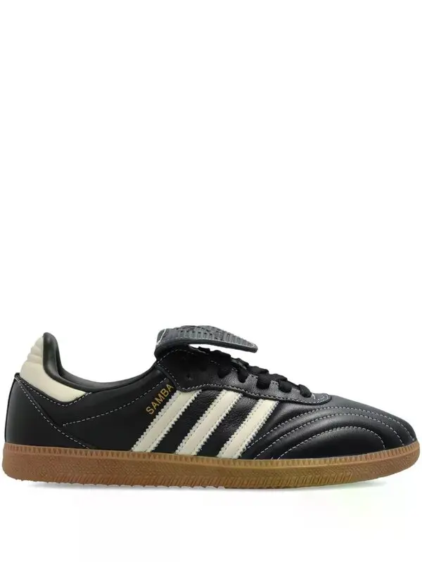 Adidas Samba Three-stripe Leather Sneakers - Black