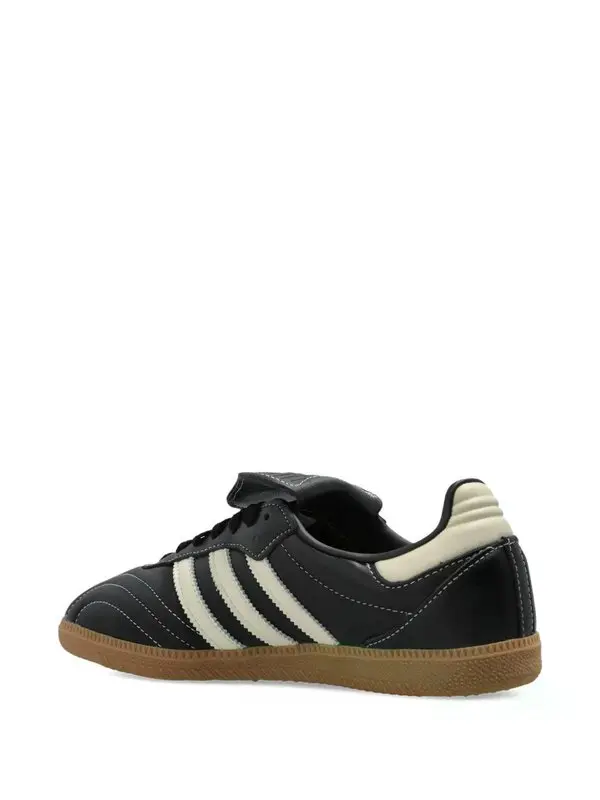 Adidas Samba Three-stripe Leather Sneakers - Black
