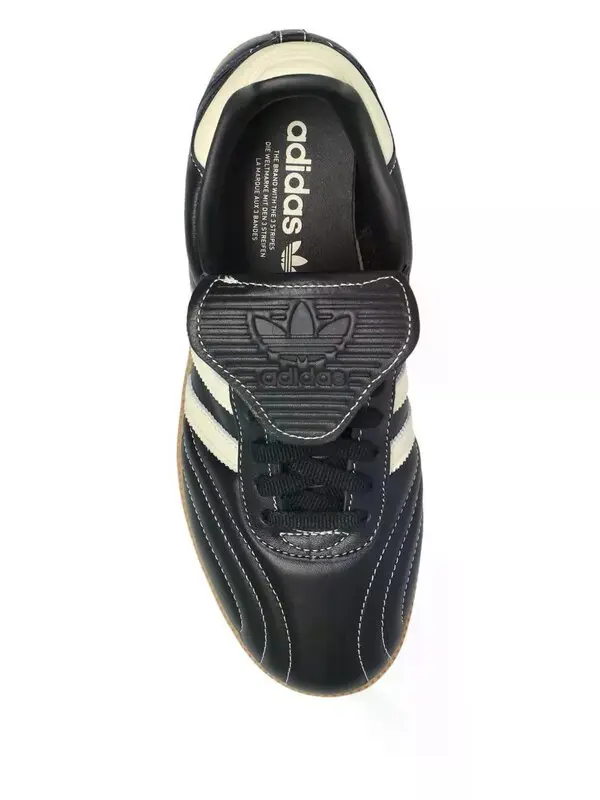 Adidas Samba Three-stripe Leather Sneakers - Black