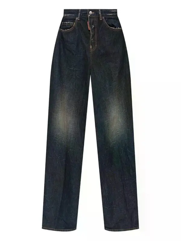 Dsquared2 Wide Leg Faded Jeans