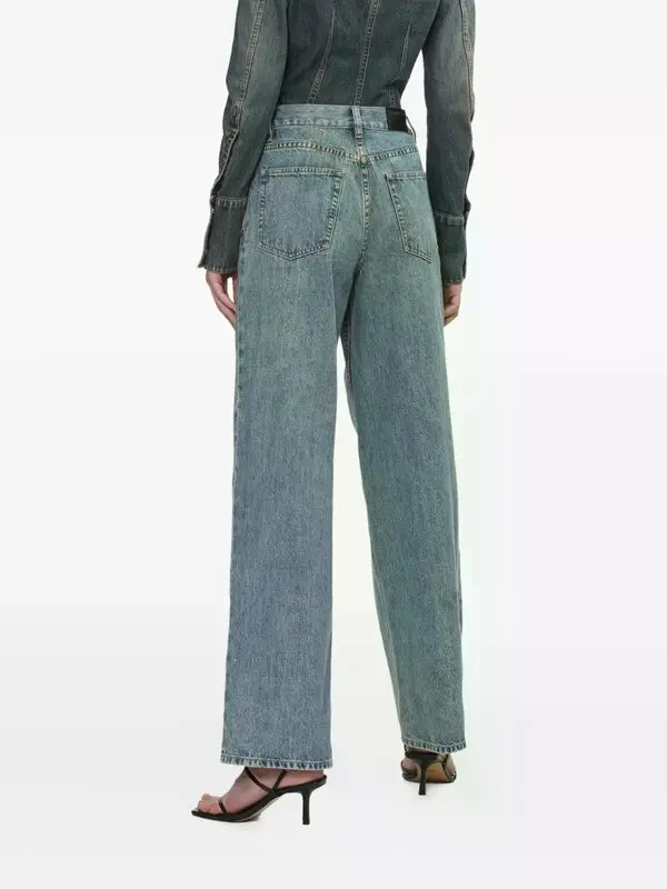 Helmut Lang Pleated Wide-leg Jeans