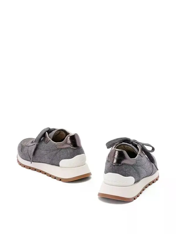 Brunello Cucinelli Textured Lace-up Sneakers