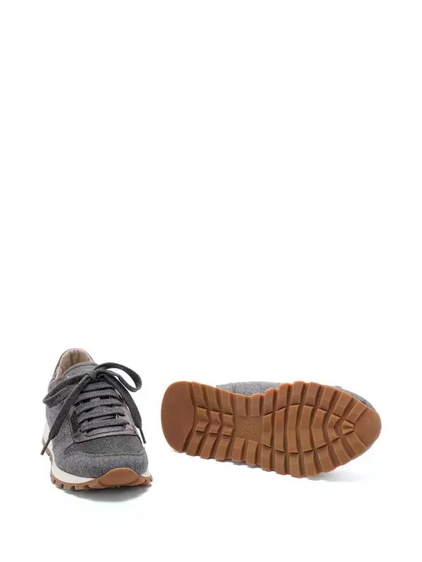 Brunello Cucinelli Textured Lace-up Sneakers