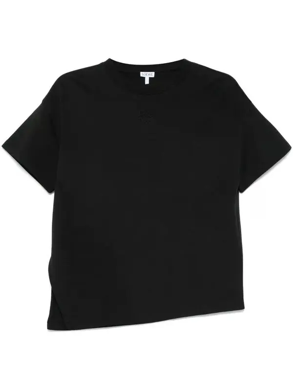 Loewe Anagram Embroidered Cotton Blend T-shirt - Black