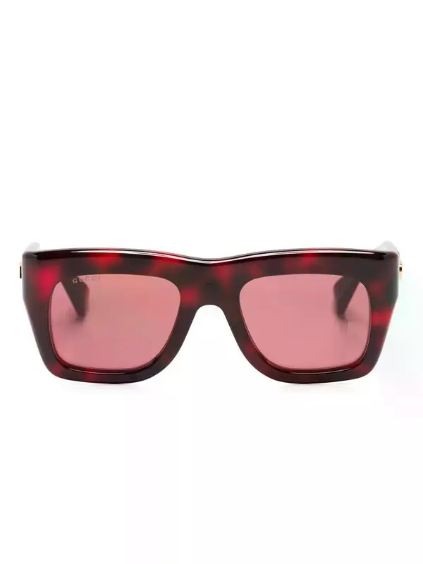Gucci Square Frame Sunglasses - Red