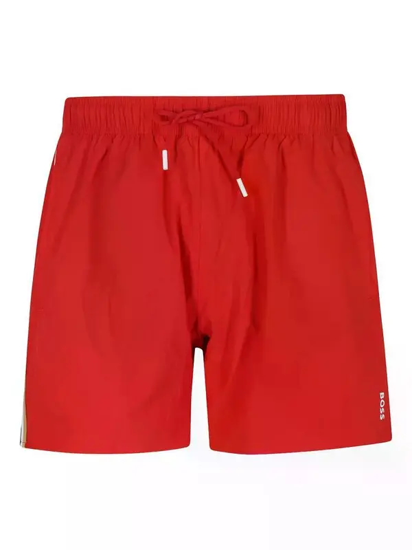 BOSS Logo-print Swim Shorts - Red
