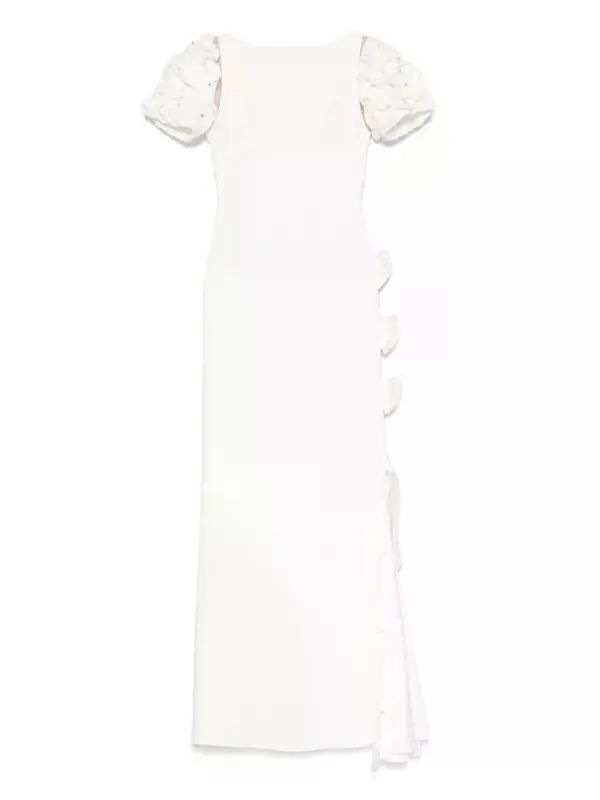 SILK LOVE & LACE Rosa Dress With Ruffled Sleeves And Appliqué Detail
