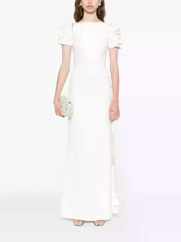 SILK LOVE & LACE Rosa Dress With Ruffled Sleeves And Appliqué Detail