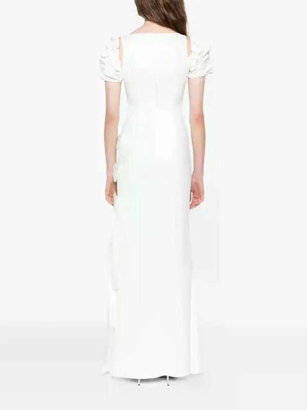 SILK LOVE & LACE Rosa Dress With Ruffled Sleeves And Appliqué Detail