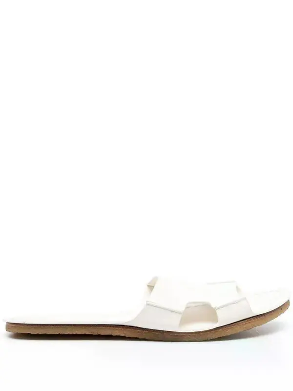 THE ROW Cut-out Faux-leather Flat Sandals