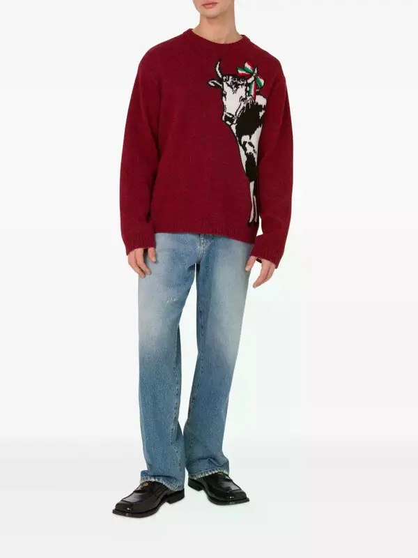 Moschino Cow Motif Jumper