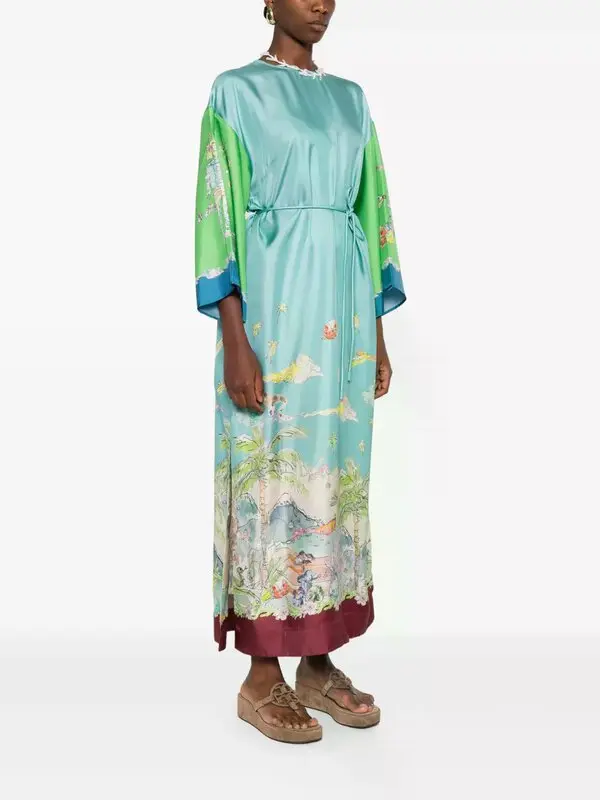 ALEMAIS Daria Graphic-print Silk Midi Dress