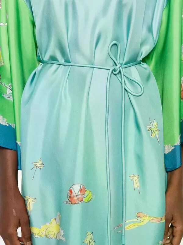 ALEMAIS Daria Graphic-print Silk Midi Dress