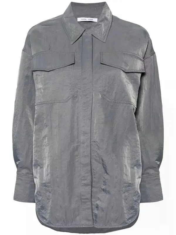 SAMSOE SAMSOE Gira Press-stud Crinkled Shirt - Grey
