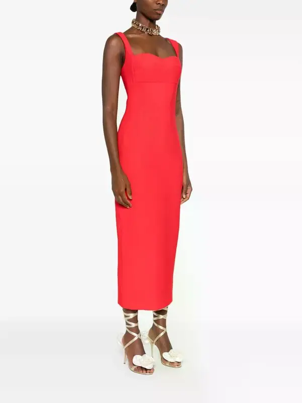 SILK LOVE & LACE Theodora Sweetheart Neck Sleeveless Dress - Red