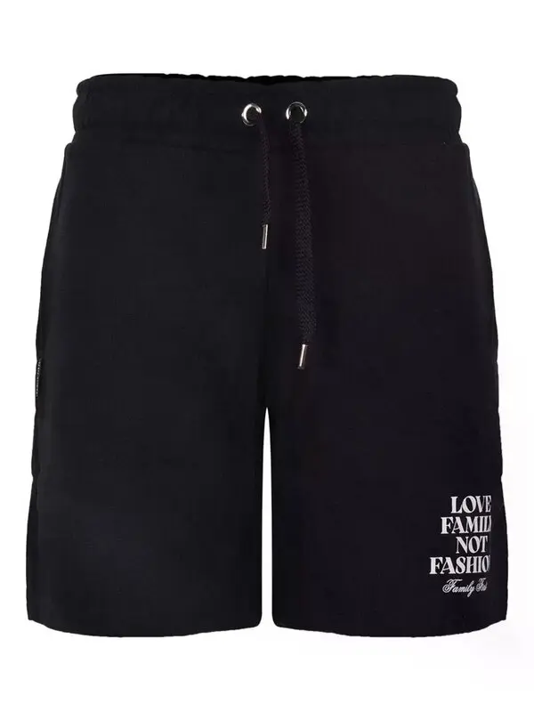 FAMILY FIRST Logo Print Drawstring Shorts - Black
