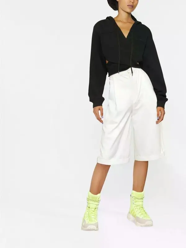 AMBUSH Embroidered Logo Cropped Hoodie - Black