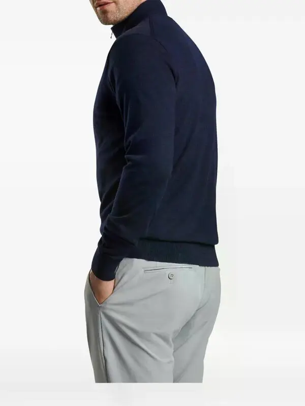 Peter Millar Half-zip Sweater With Stand Collar - Blue