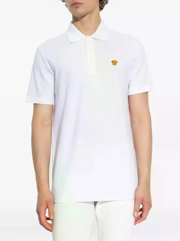 Versace Medusa-embellished Polo Shirt - White