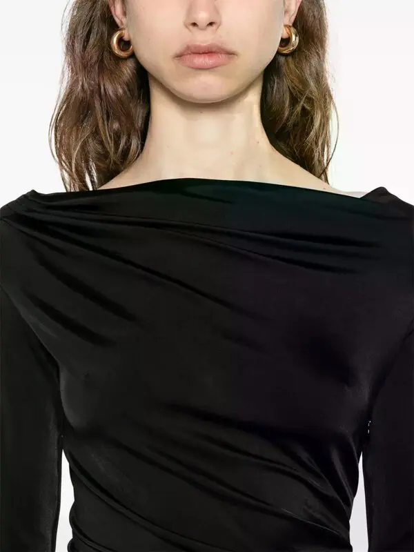 Victoria Beckham Cowl Neck Draped Maxi Dress - Black